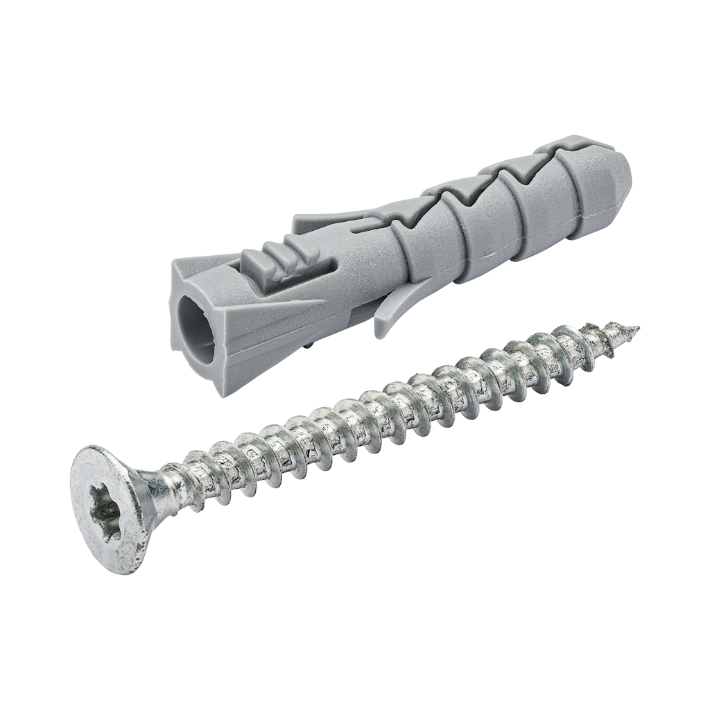Homefix plug nylon met schroef verzinkt platkop TX kuip