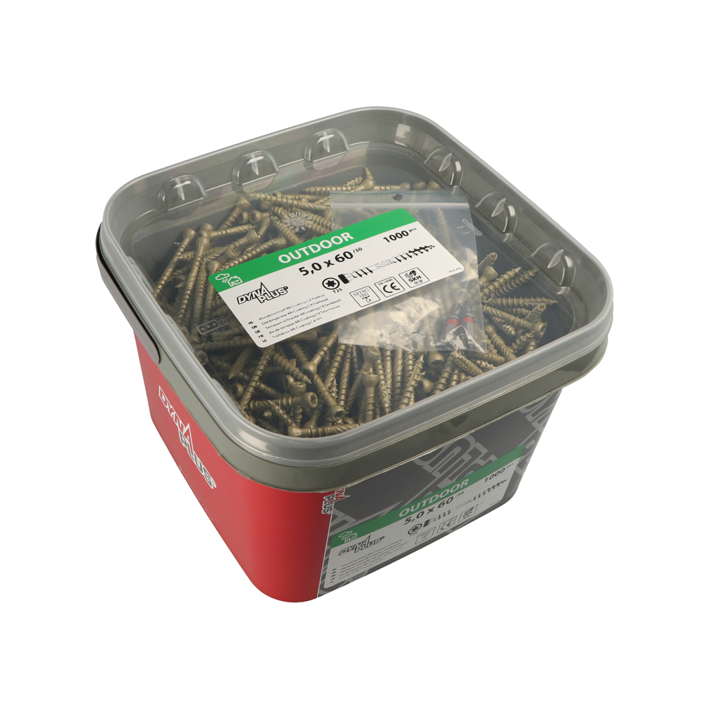 DYNAPLUS VLONDERSCHROEF XTREME AR-BRONZE PK-60° +SNIJPUNT TX-25 5.0X60 ...